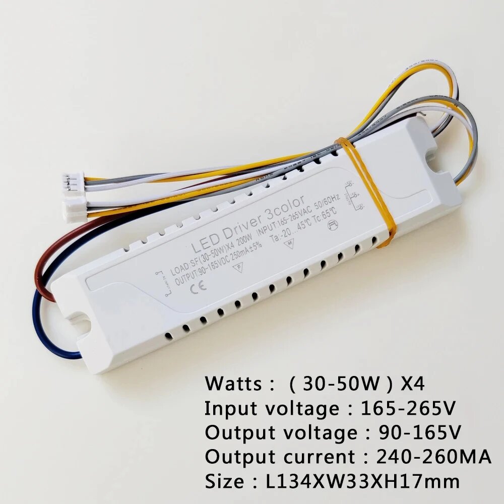 LED драйвер 3 цвета 12-240Вт AC220V (30-50W)X4 200W