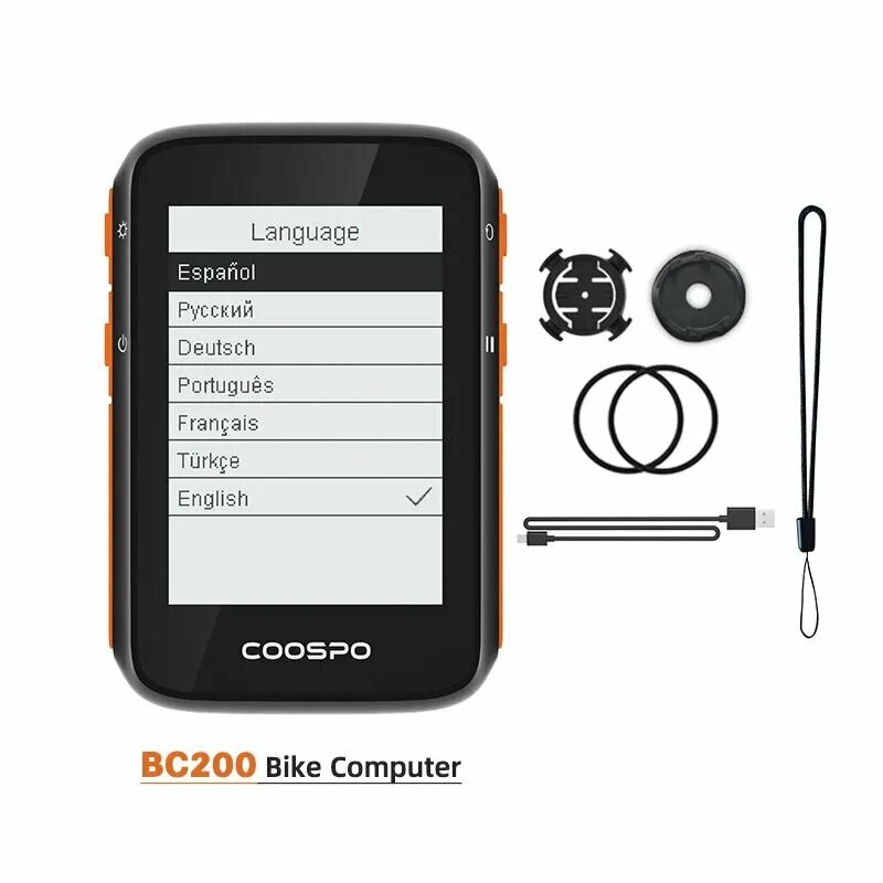 Coospo BC200 Велос пед Кампутар бесправадны воданепран кальны IP67 GPS 2.6 цалевы ЖК хуткасцяметр Велос пед