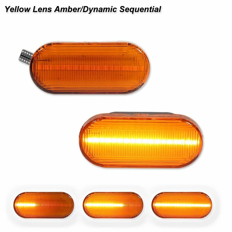 Для VW Golf 3 4 MK3 MK4 Passat 3BG Polo 6N 9N Bora Vento динамический боковой Yellow Lens Dynamic