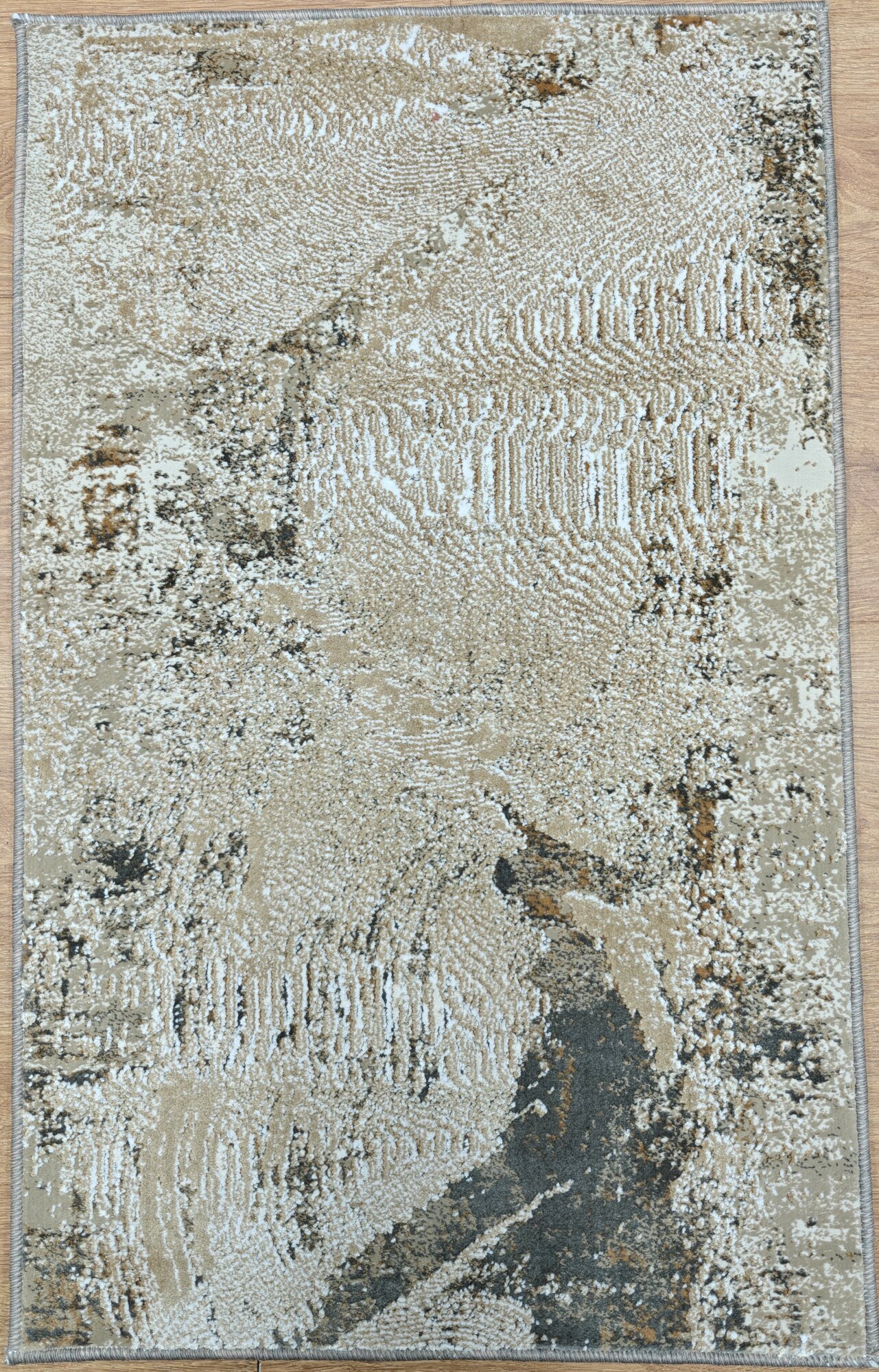 Ковер персидский высокоплотный с рельефным ворсом "LV-020 бежево-золотистый" 50х80 см