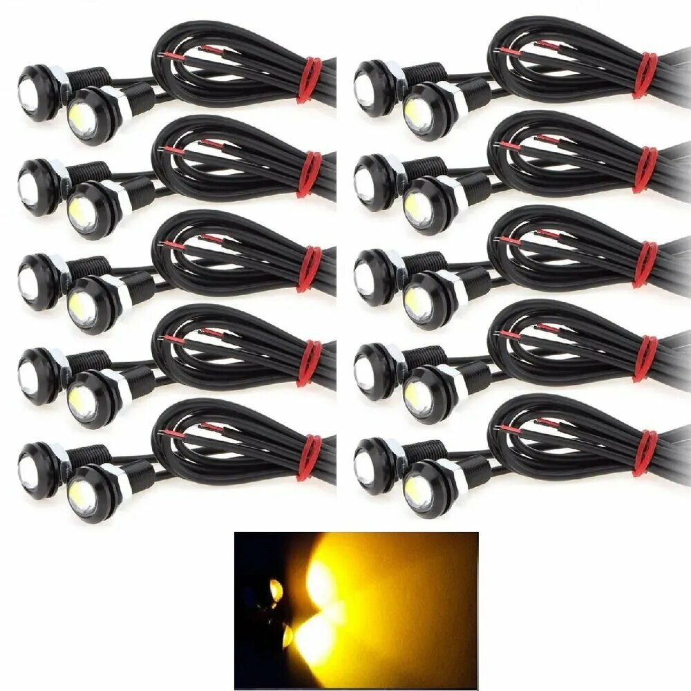 Фары автомобильные, Огни дневные ходовые, 20 шт, арт. light18 мм