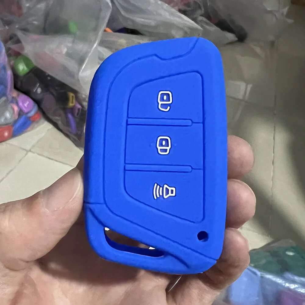 Силиконовый гелевый резиновый чехол для автомобильного ключа чехол для JAC T50 S2 S3 S4 S5 S7 3 кнопочный смарт-ключ Синий
