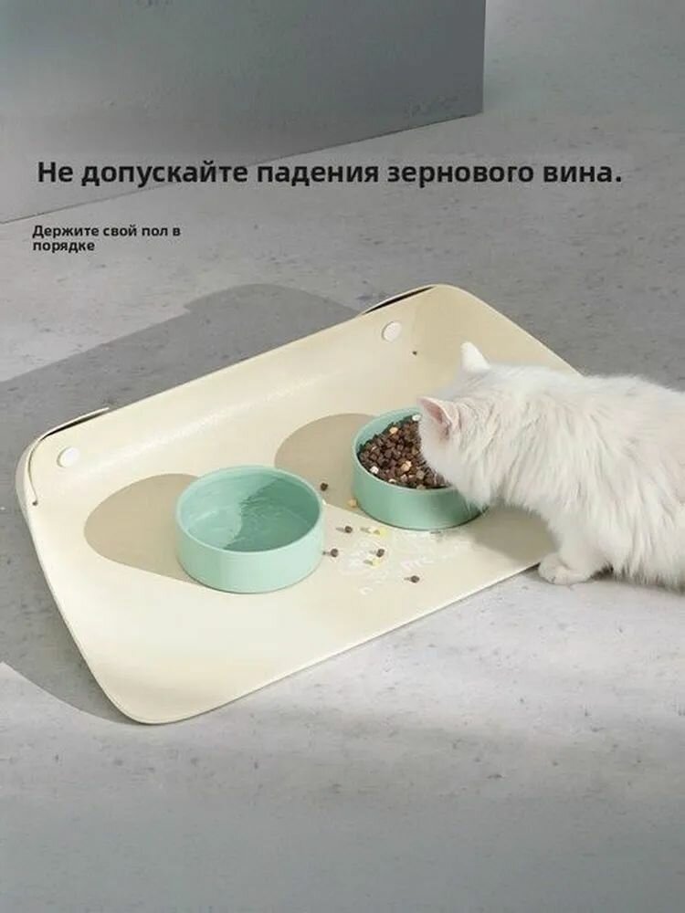 Водонепроницаемый и нескользящий коврик для миски кошки, большой коврик для миски с едой для собак и cats