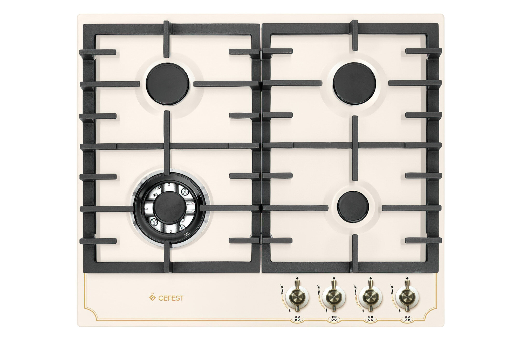 Поверхность газовая GEFEST ПВГ 1214-01 К55 кремовый (ретро, чугун)