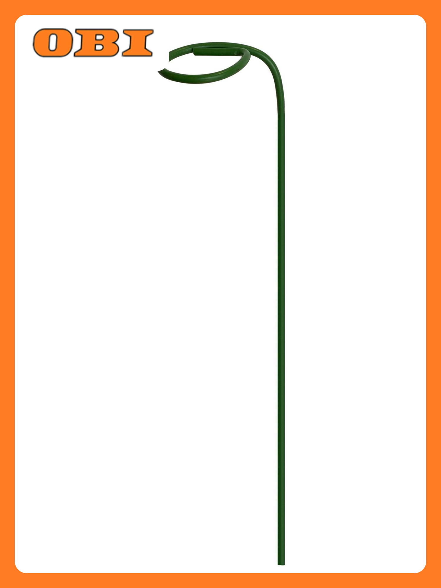 Опора для гладиолусов, неразборная, высота 70 см, диаметр 7 см, зеленая