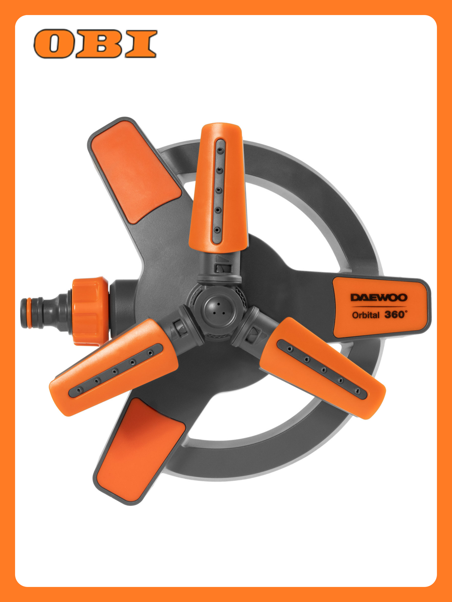 Дождеватель DAEWOO DWS 1020, круговой, с коннектором, оранжевый