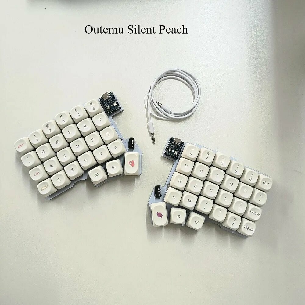 Клавиатура проводная , (Outemu Silent Peach), Английская раскладка, белый