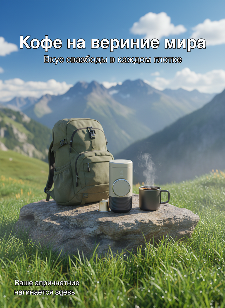 Xiaomi YouPin Ручная портативная кофеварка Wacaco Minipresso NS2, для капсул Nespresso, 8 бар, подарок кофеману, черный/бежевый