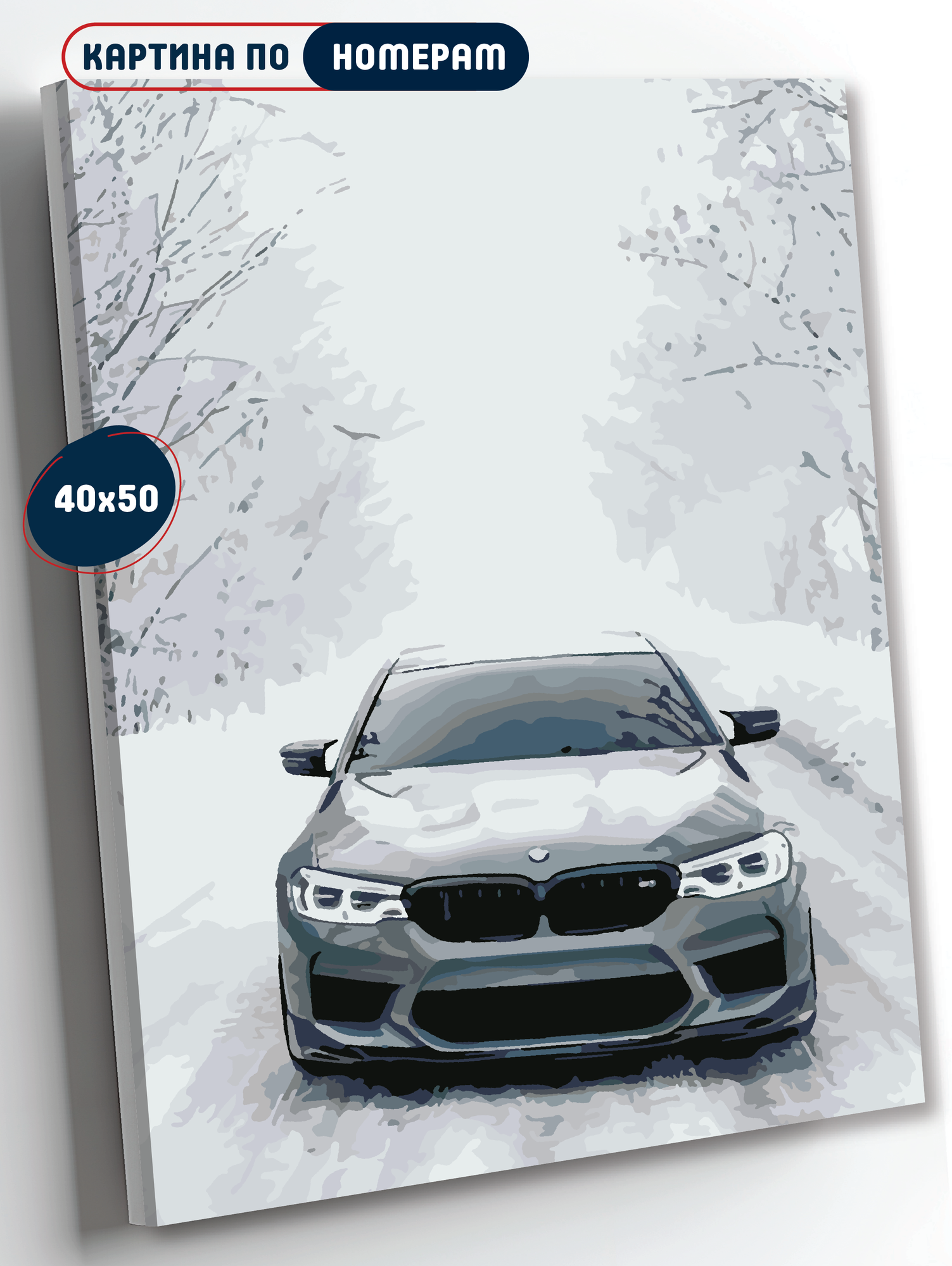 Картина по номерам "BMW", Холст на подрамнике 40х50, набор для рисования, с машиной