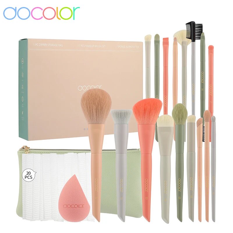 Docolor набор кистей для макияжа 10-30 шт. N1718(17PCS)