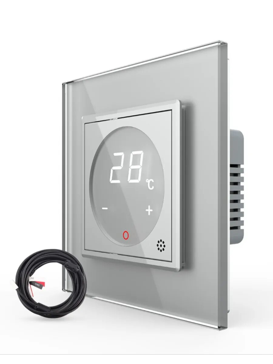 Терморегулятор для теплого пола с рамкой и датчиком пола