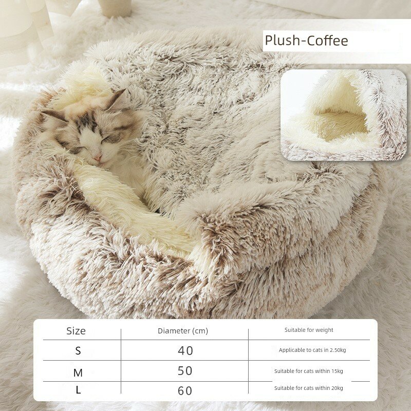 Кошачье гнездо теплое зимой, полузакрытое, безопасное гнездо, коврик для сна, кошачья кроватка, кошачий диван, супер