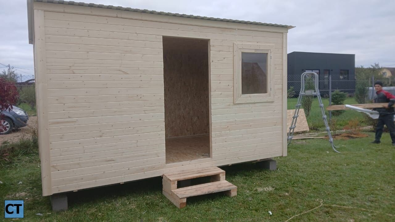 Бытовка 4х3 сборка на участке