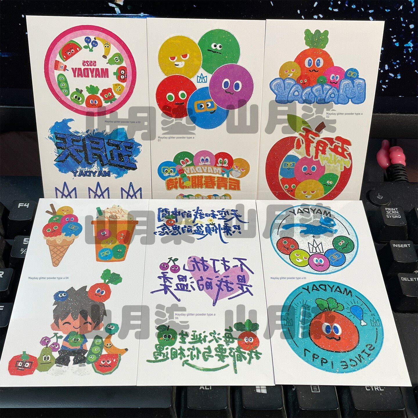 Mayday 5525, концертная татуировка, наклейка «Назад в день», блестящая наклейка для лица, новая поддержка звезды Ashin