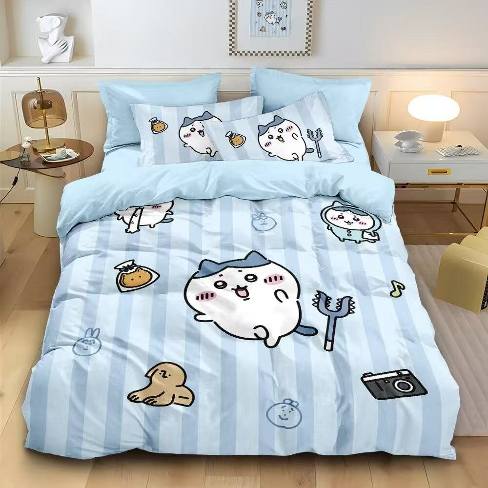 Комплект постельного белья MINISO Chiikawa розового цвета 150X200cm 3pcs, 4