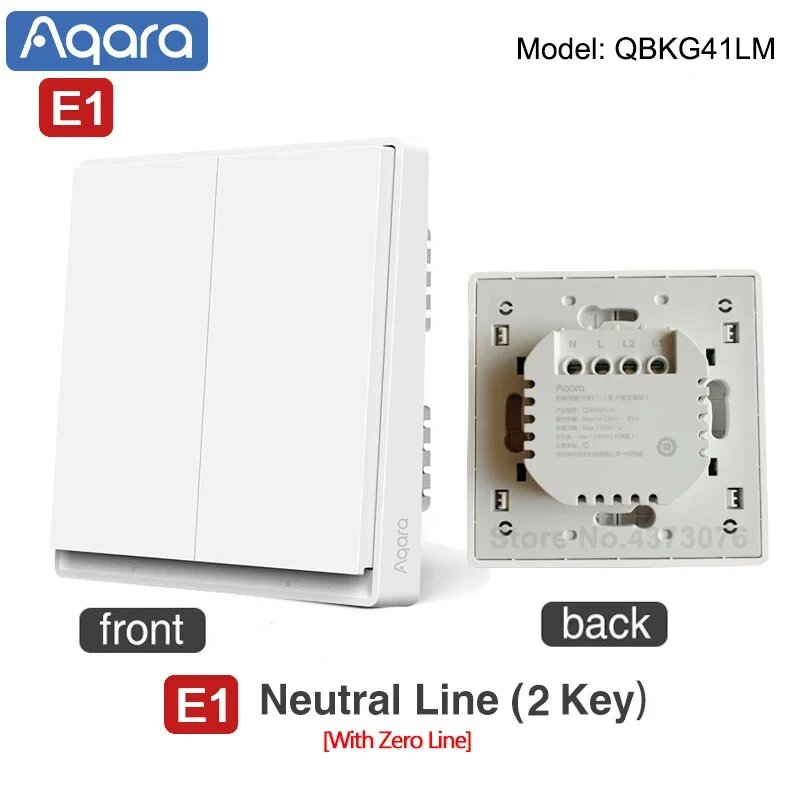 Aqara E1 Выключатель с нейтралью 2key