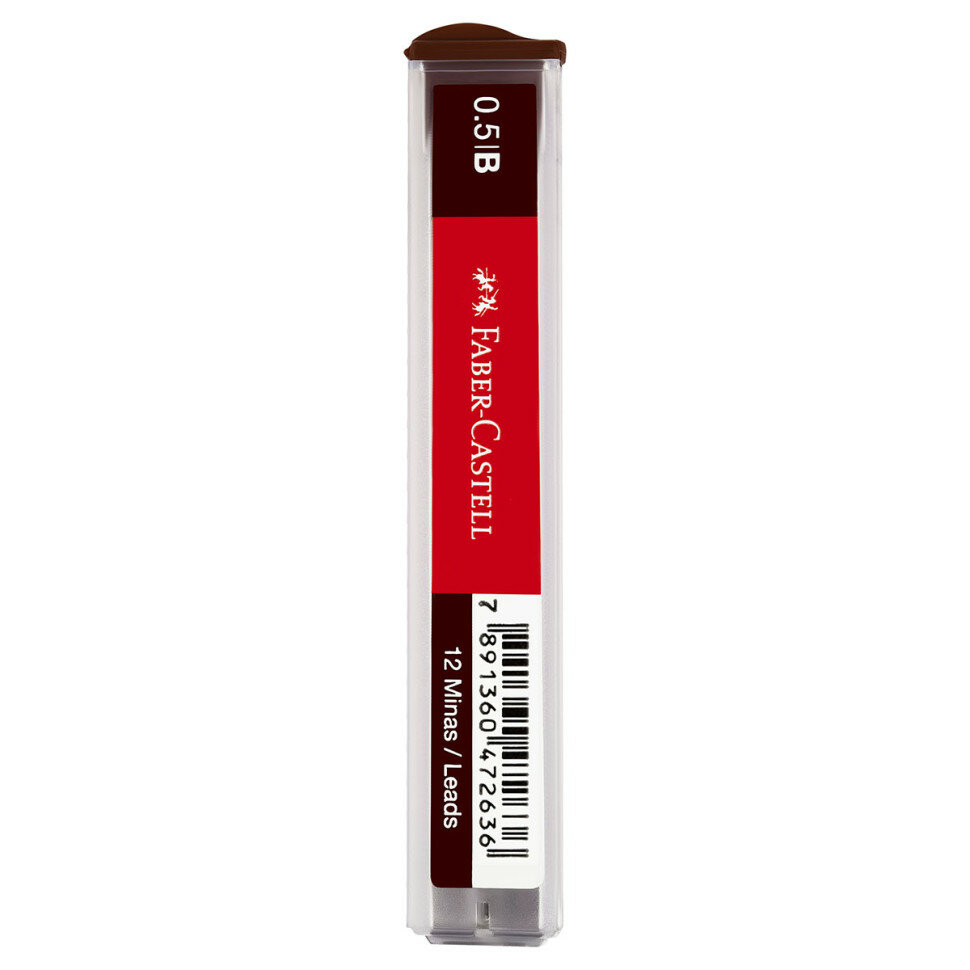 Грифели для механических карандашей Faber-Castell "Polymer", 12шт, 0,5мм, B, 286025