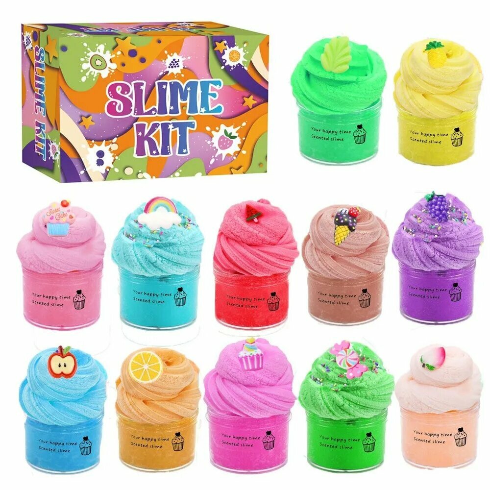 Набор из 12 штук облачного слайма для снятия стресса для взрослых