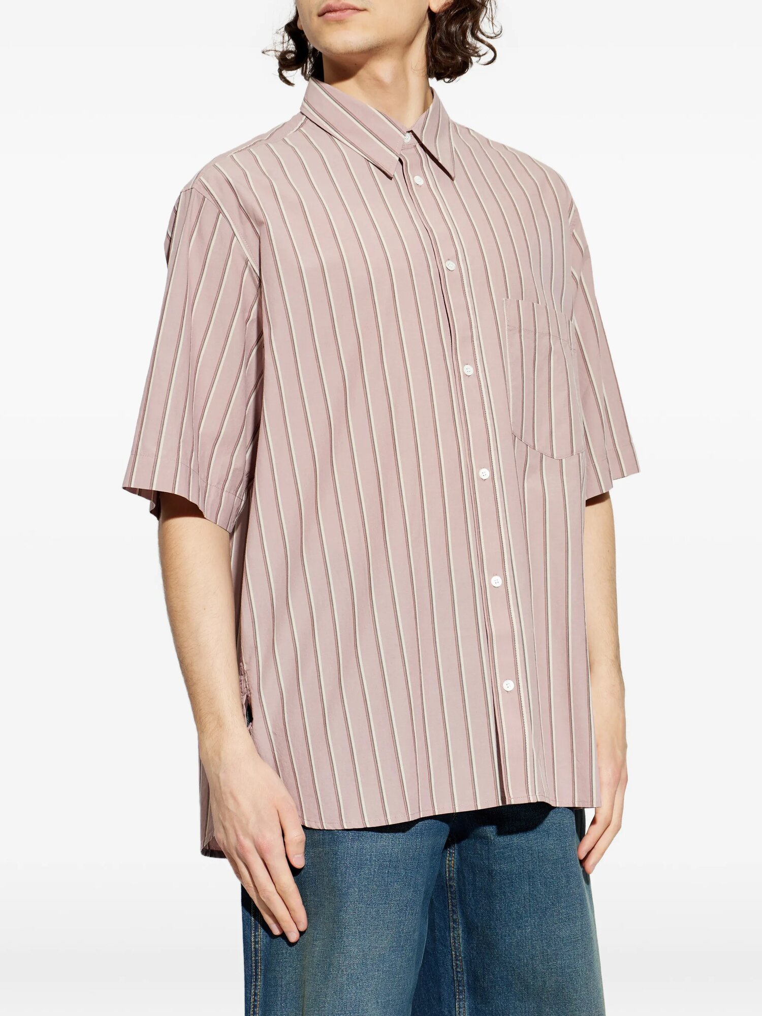 Рубашка Isabel Marant Striped pocket shirt, размер S, розовый — фото 1