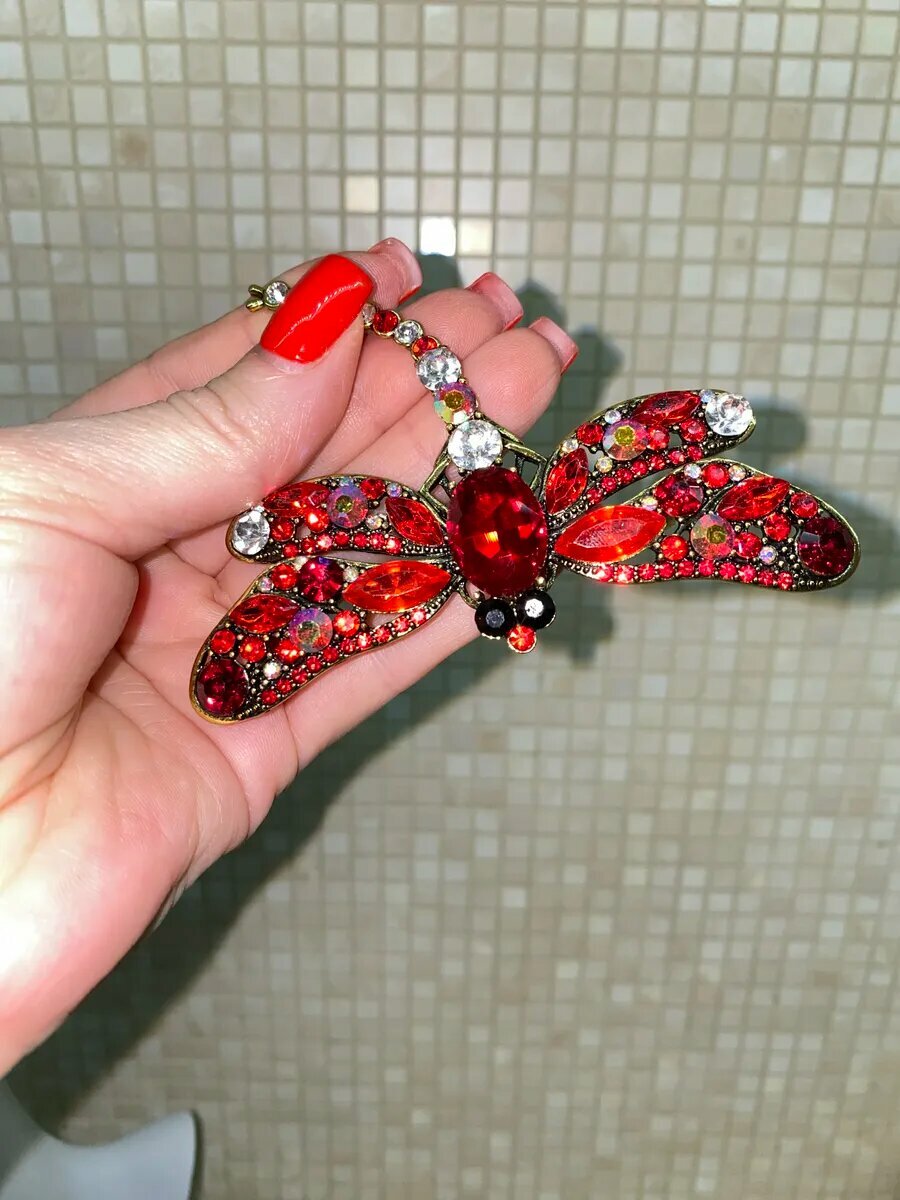 Брошь, стразы, кристалл