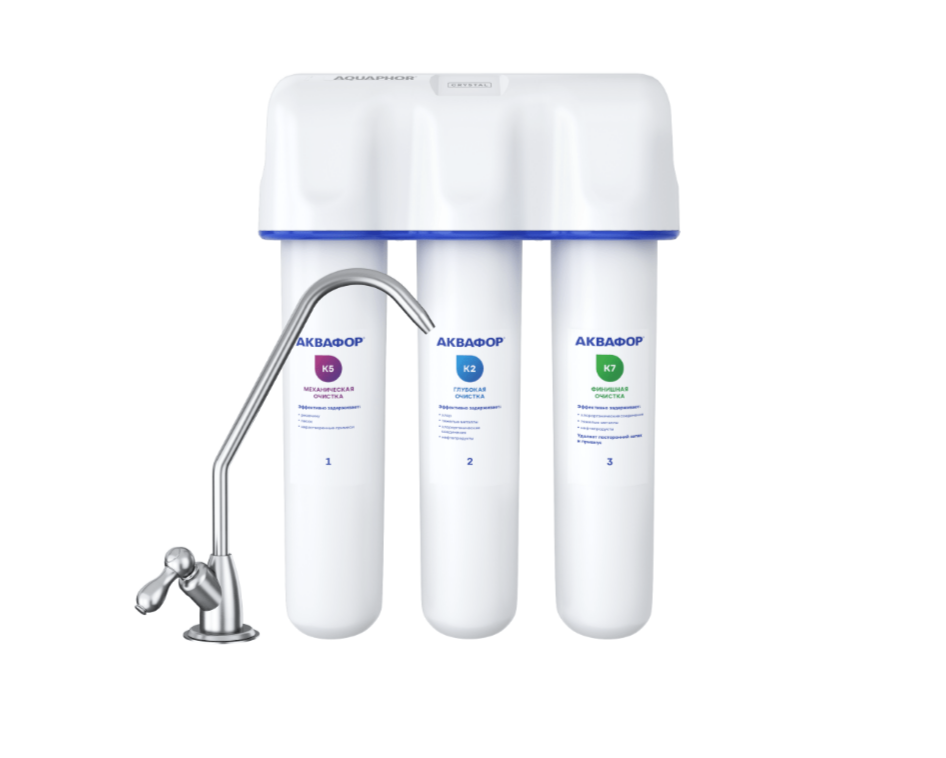 Фильтр Аквафор "Кристалл А", для мягкой воды, 3-ступенчатая очистка