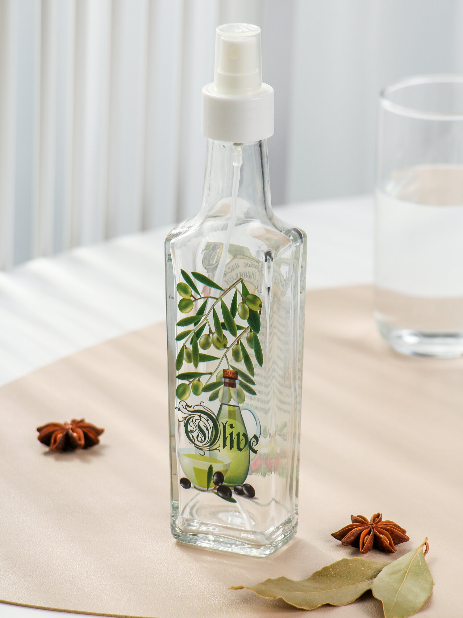 Стеклянная бутылка для масла с кнопочным дозатором 200 мл, распылитель уксуса, соусов, кухонный аксессуар 626-561