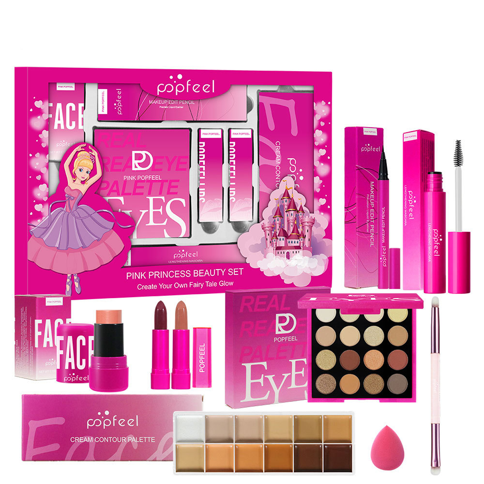 Набор для макияжа Holiday Gift Makeup Set розовый, включает помаду, тени для век и другие обычные косметические продукты, подходит для повседневного использования и в подарок, подходит для любой кожи