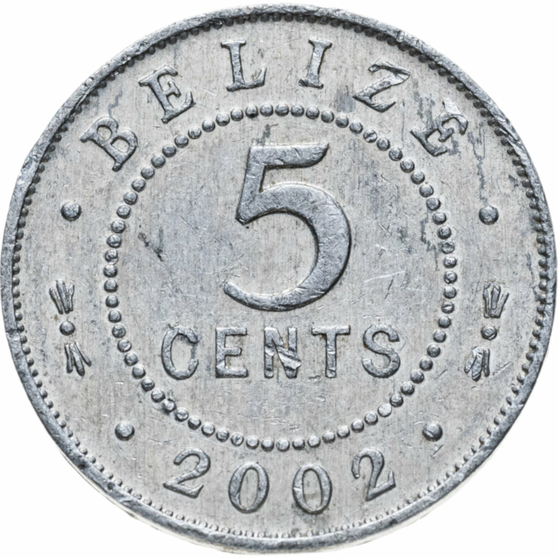 Белиз 5 центов cents 2002, Алюминий, в сохранности F-XF