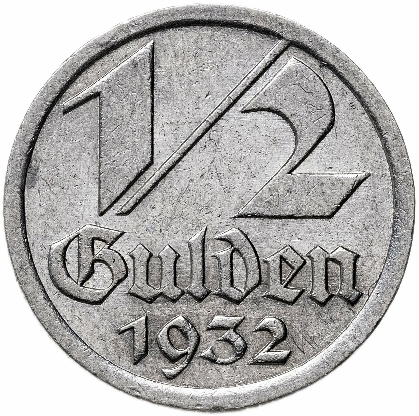 Вольный город Данциг 1/2 гульдена 1932, Никель, в сохранности AU-UNC