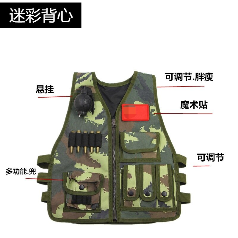 Детский тактический жилет, многофункциональный камуфляжный боевой жилет, снаряжение спецназа CS, пуленепробиваемый жилет уровня 3A для PUBG