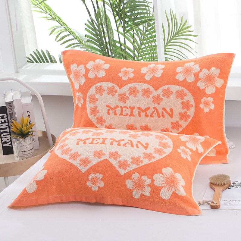 Набор подушек и полотенец из чистого хлопка, утолщенные и увеличенные, для взрослых, свадебные, полностью хлопковые, старинные махровые полотенца для дома, впитывающие пот