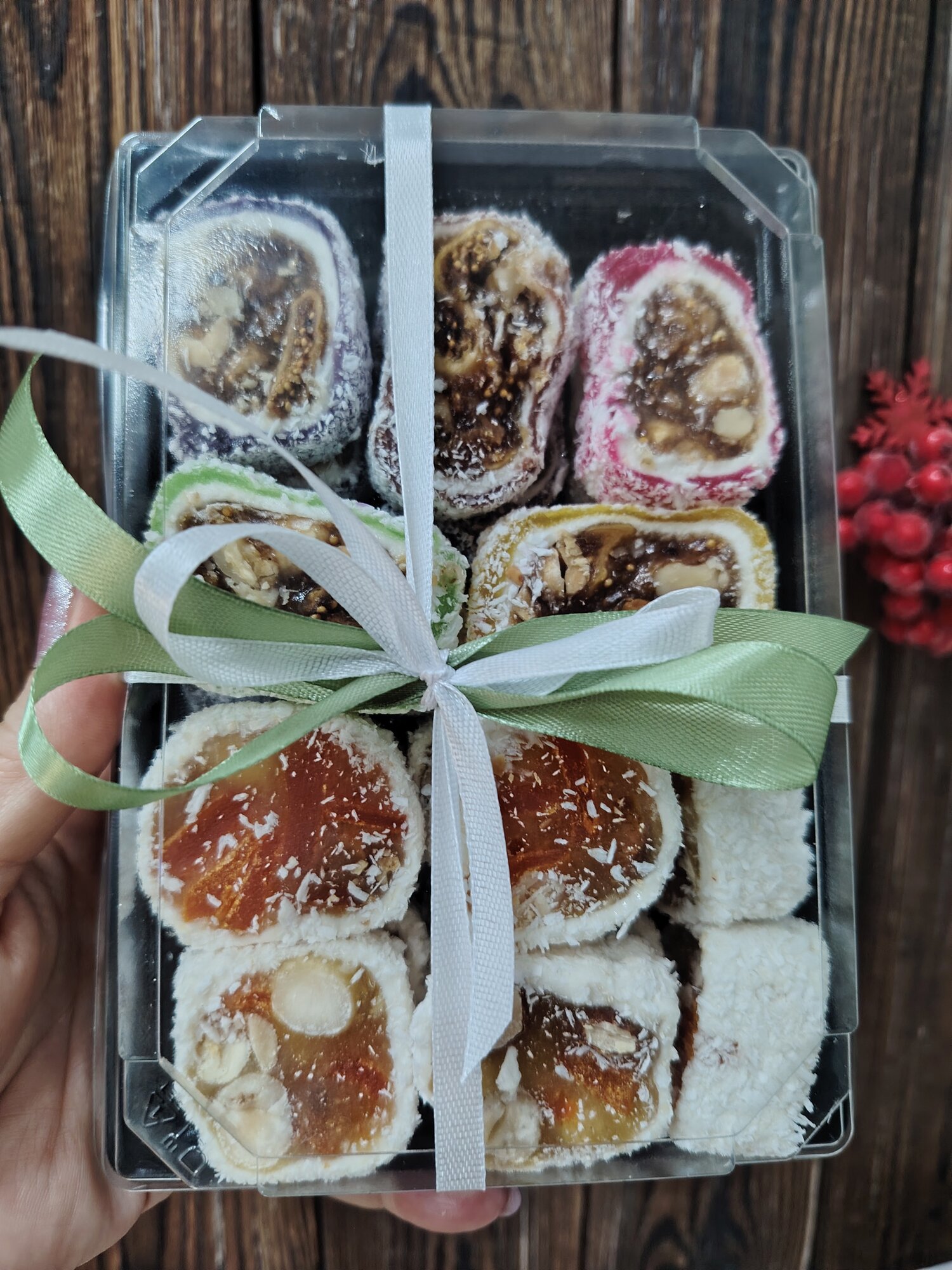 Набор фруктовых лукумов, ассорти, с орехами, в кокосовой стружке, 480 г