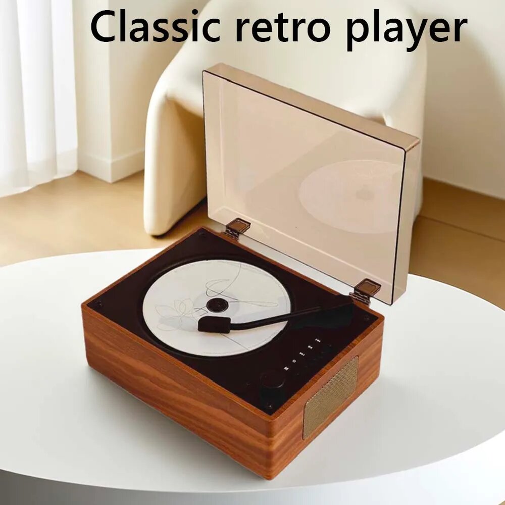 Ретро CD-плеер с Bluetooth, стереозвук, классический дизайн