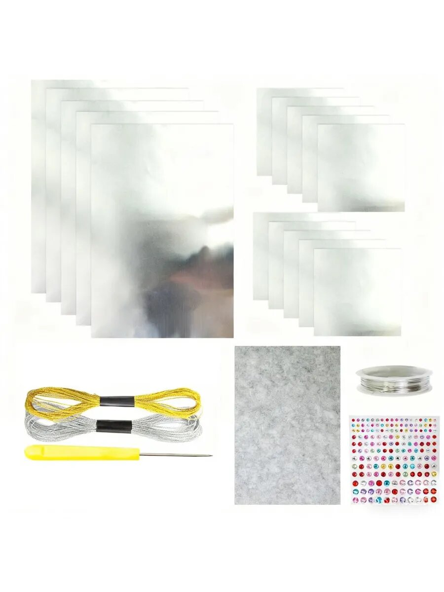 Декоративная фольга для поделок, золотая и серебряная