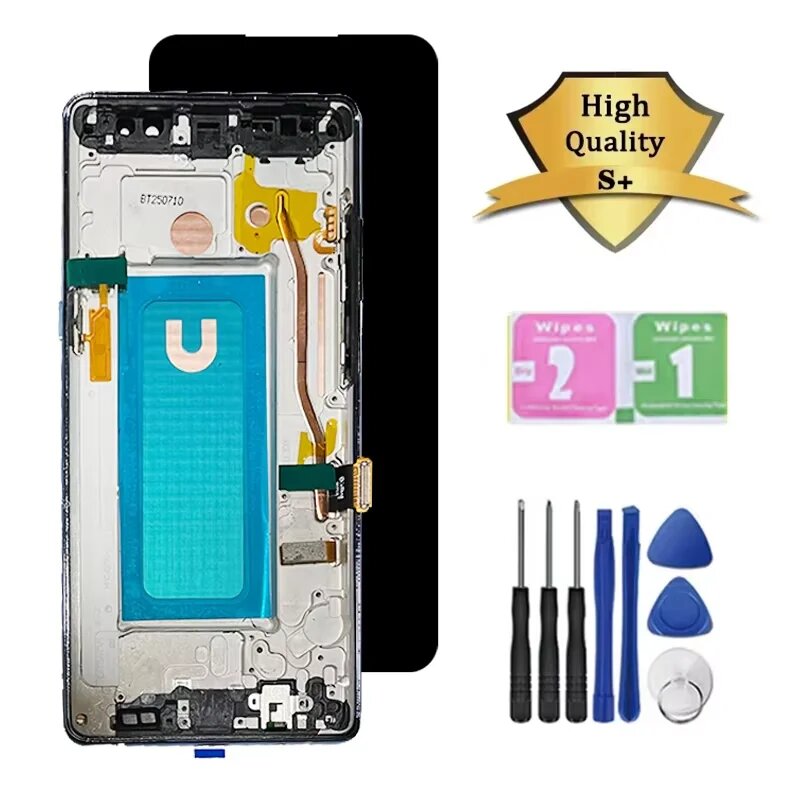 Экран Note 8, экран с рамкой для Samsung Note8 N950F N950U N950W N950FD, ЖК-дисплей, дигитайзер сенсорного экрана в сборе Black With Frame
