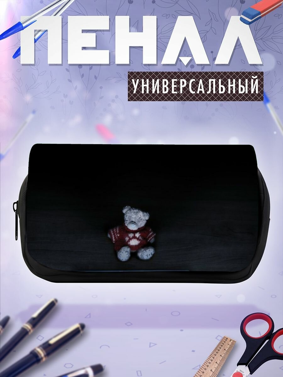 Школьный пенал черный красный цвет