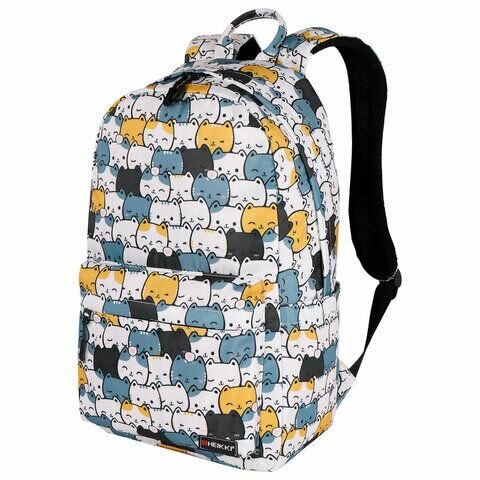 Рюкзак HEIKKI DREAM (хейки) универсальный, c карманом для ноутбука, эргономичный, "Cute Cats", 42х26х14 см, 273849