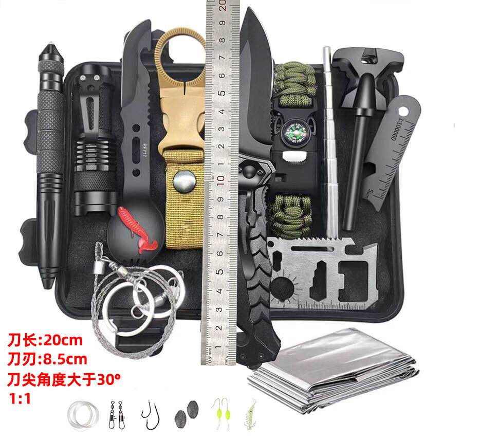 13 предметов снаряжения для выживания на природе, многофункциональный набор инструментов, аварийная аптечка, оборудование для кемпинга