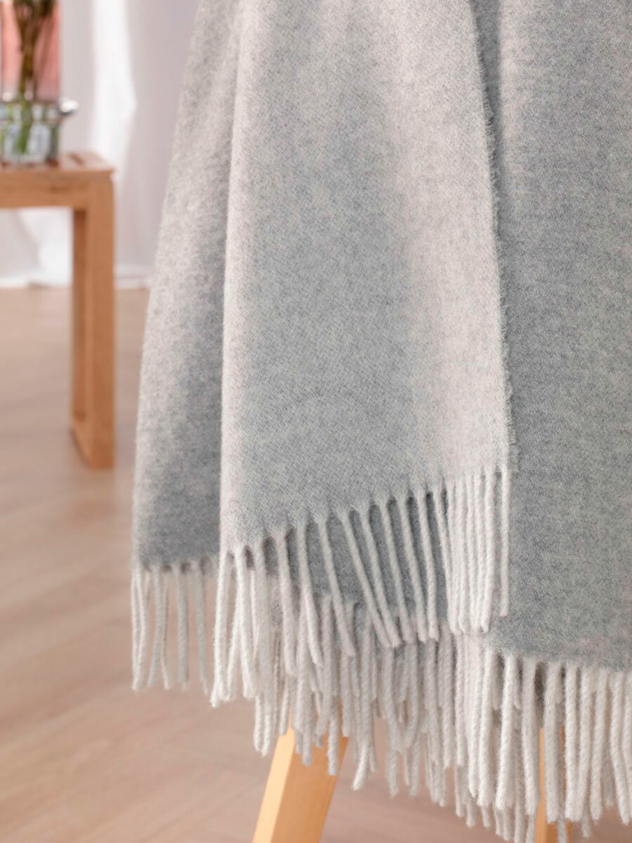 Плед из шерсти и кашемира 1,5-спальный Biederlack Silver-Stone