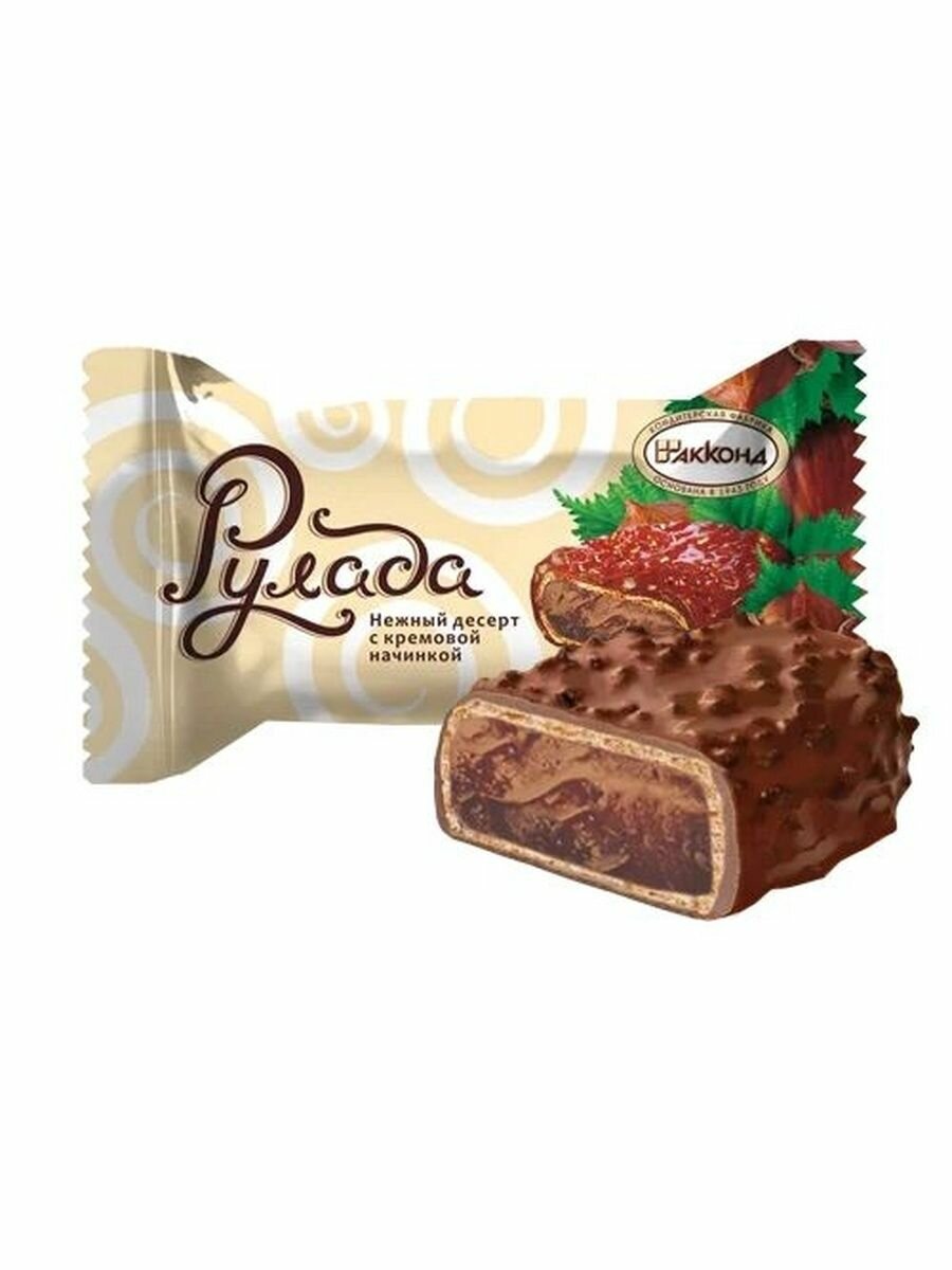Конфеты Акконд "Рулада" с фундуком, вафельные, молочный шоколад, 1 кг