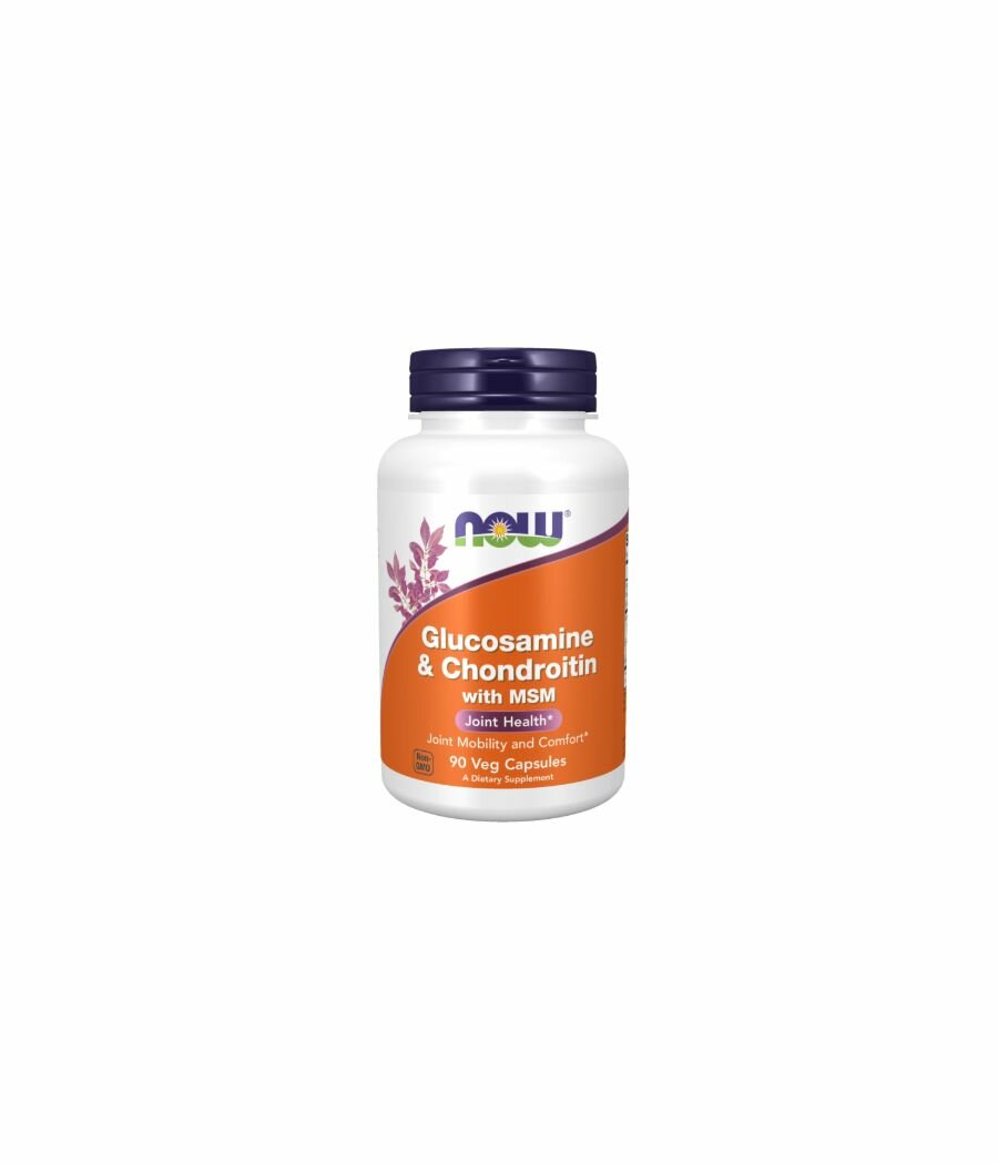 Хондропротектор комбинированный глюкозамин, хондроитин с МСМ NOW - Glucosamine Chondroitin With MSM в вег. капсулах (90 капс)