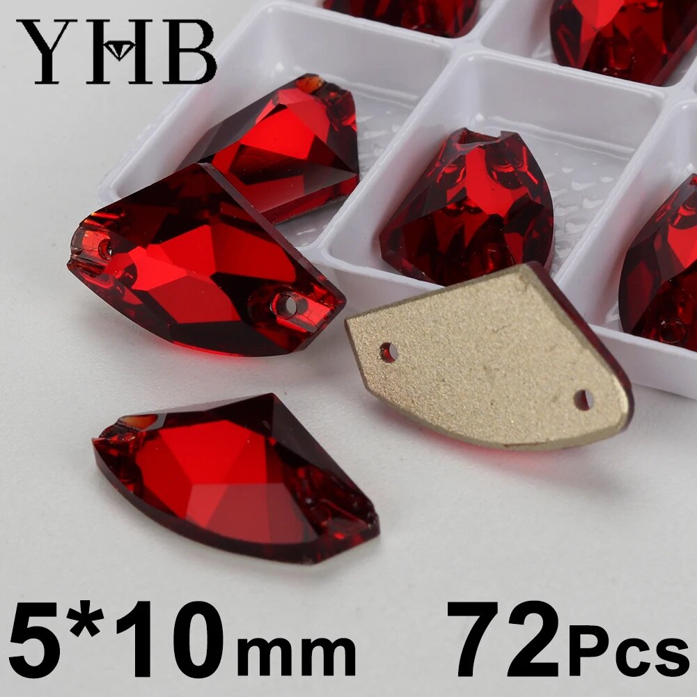 Стразы YHB Galactic красные 5*10 мм, 72 шт