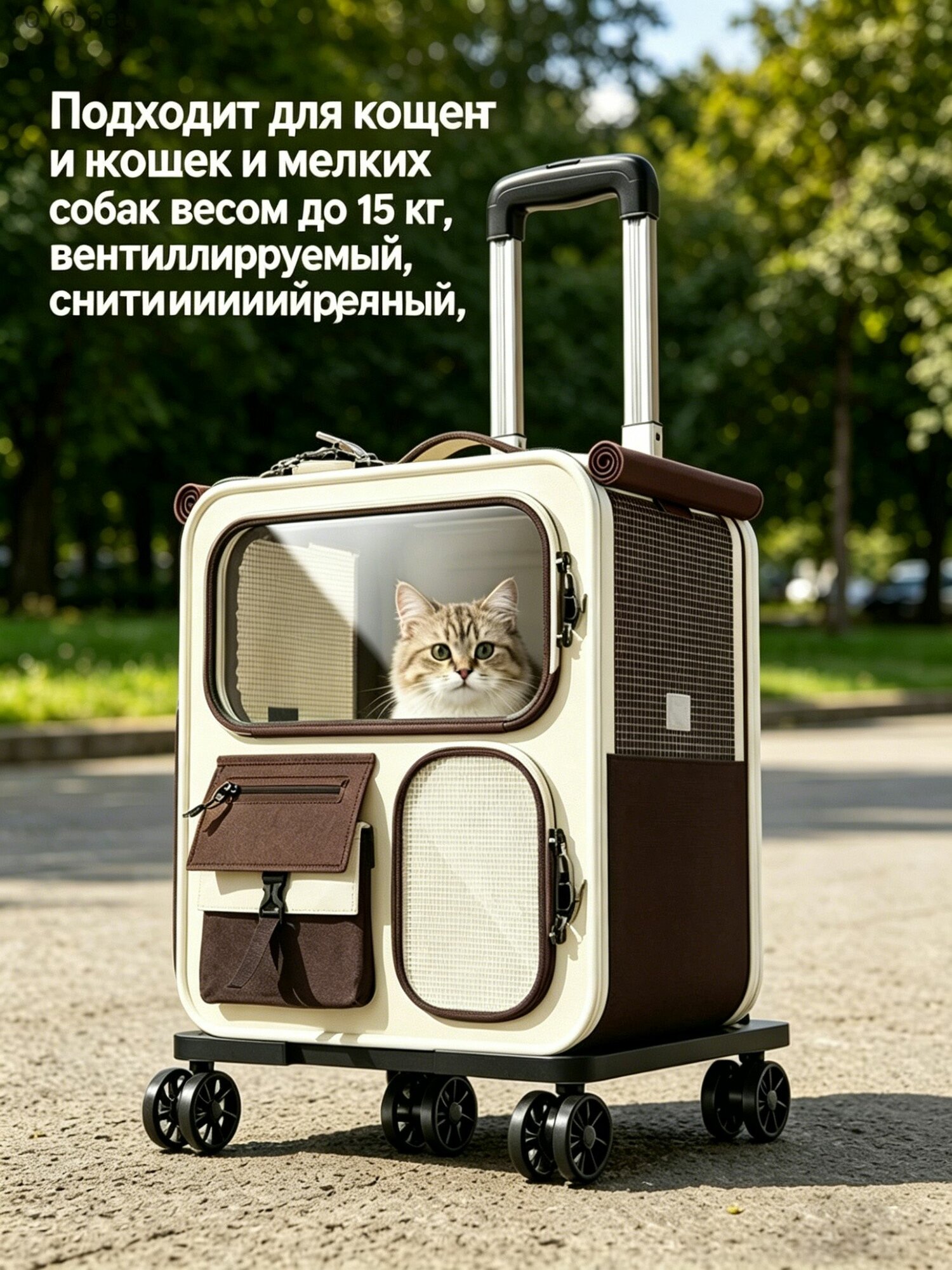 Дорожный чемодан-переноска для кошек и собак на колесах, складной прозрачный рюкзак-трансформер с выдвижной ручкой, большая сумка для путешествий с несколькими питомцами