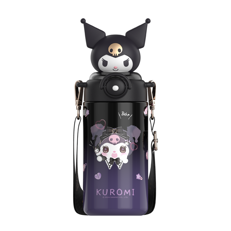 Kuromi Изолированный водонепроницаемый бутылка 600 мл для детей Портативная нержавеющая стальная термос-чашка