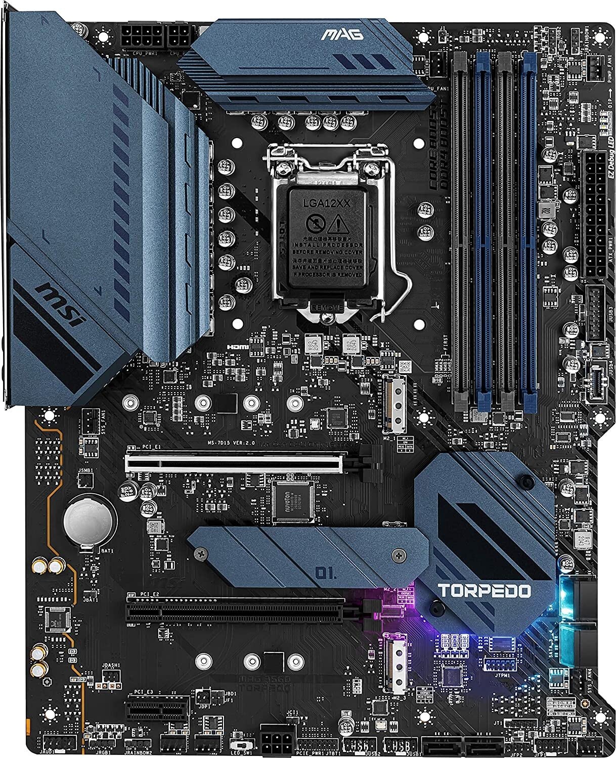 Материнская плата MSI MAG B560 TORPEDO Soc-1200 Intel B560 4xDDR4 ATX AC97 8ch7.1 1 x 2.5Gigabit Gi