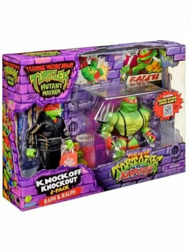 Mutant Mayhem Tubular Tortoise Karate Warriors Raph & Ralph / Шарнирные фигурки черепашек-ниндзя-подростков Рафа и Ральфа, подходящие для детей в возрасте от 4 лет и старше.