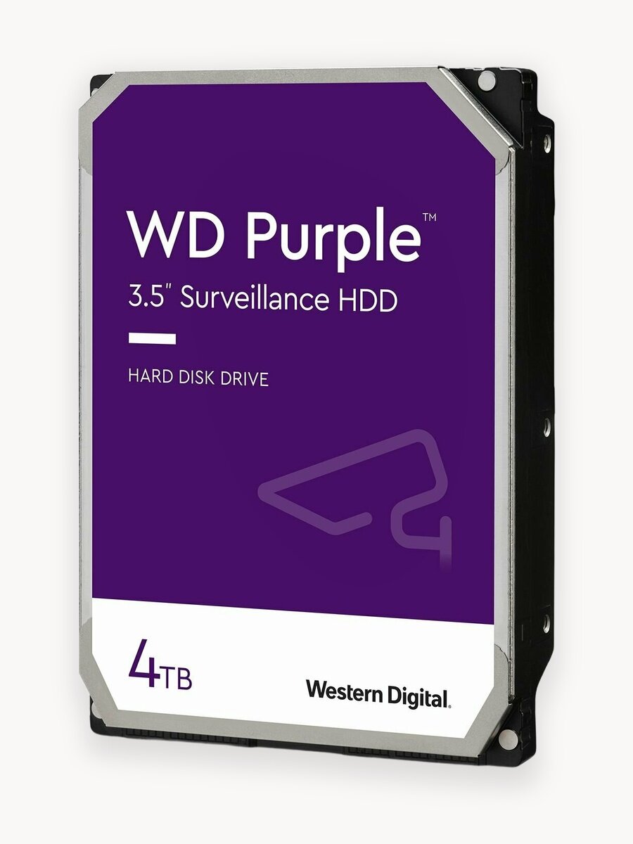 4ТБ Жесткий диск WD Purple WD40PURZ, HDD, SATA III, 3.5", для систем видеонаблюдения