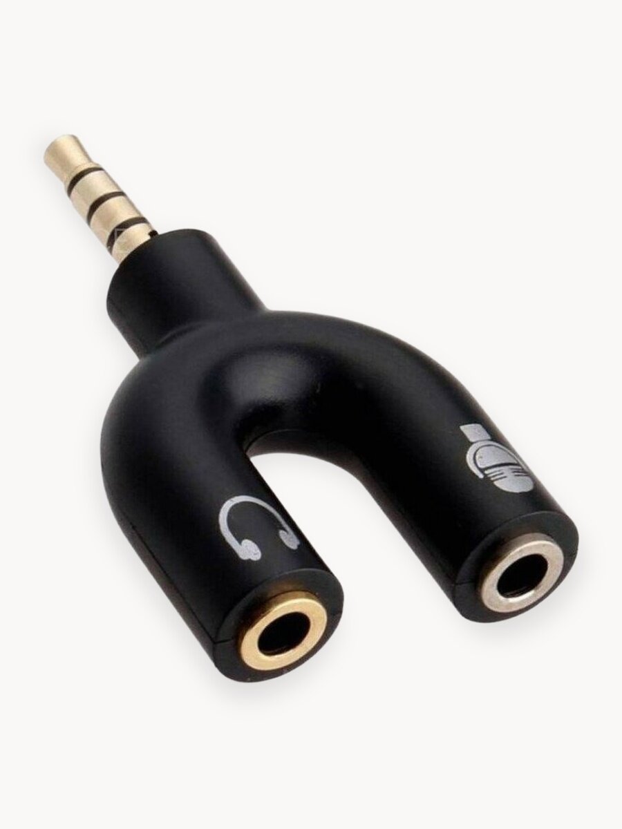 Аудио переходник, аудио разветвитель адаптер AUX сплиттер на микрофон и наушники 3,5 мм