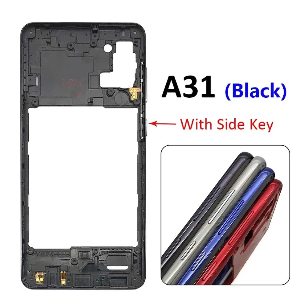 Рамка средняя для Samsung A31 (Black)