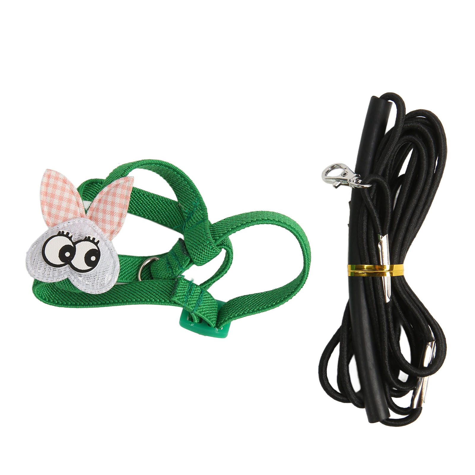 Шлейка-поводок для птиц длиной 2,2 ярда, сверхлегкий, эластичный, с резиновой ручкой, для попугая, летающего, размер M (34 см), зеленые глаза.